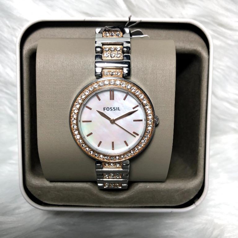 Fossil Karli Three-Hand Two-Tone Stainless Steel Watch, Women's Fashion ...
