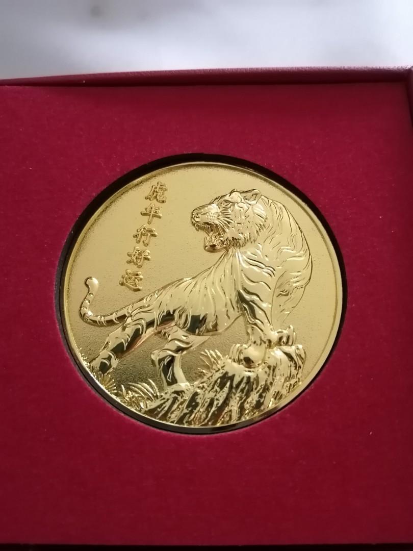 Golden covered tiger coin, Hobbies & Toys, Memorabilia & Collectibles ...