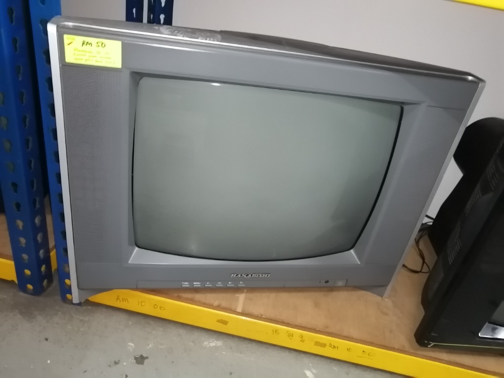 #H356 | Hanabishi TV 21 inch (color green, screen upper part have lines ...