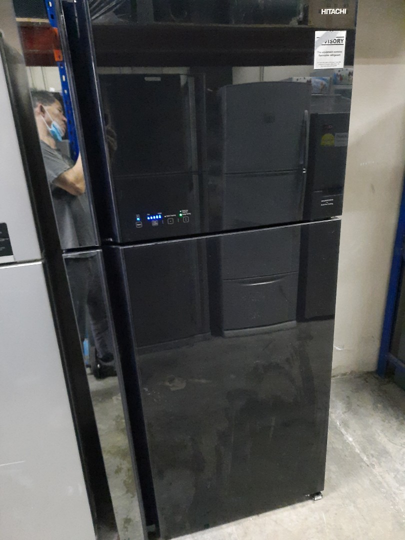 Hitachi glass door refrigerator fridge inverter 4ticks 550L net ...