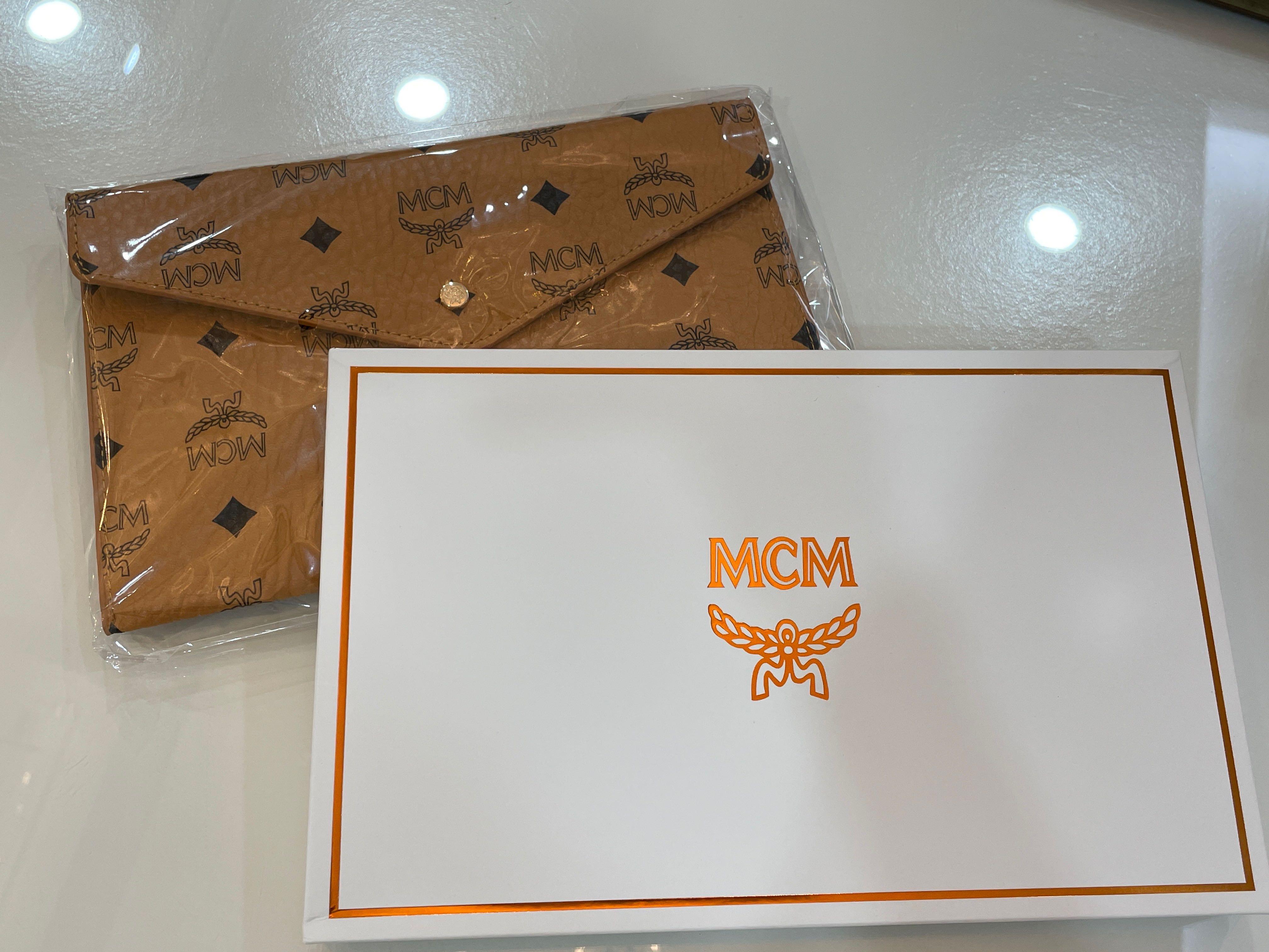 [LAST PIECE] MCM Pink Envelope Pouch, Luxury, Bags & Wallets on Carousell