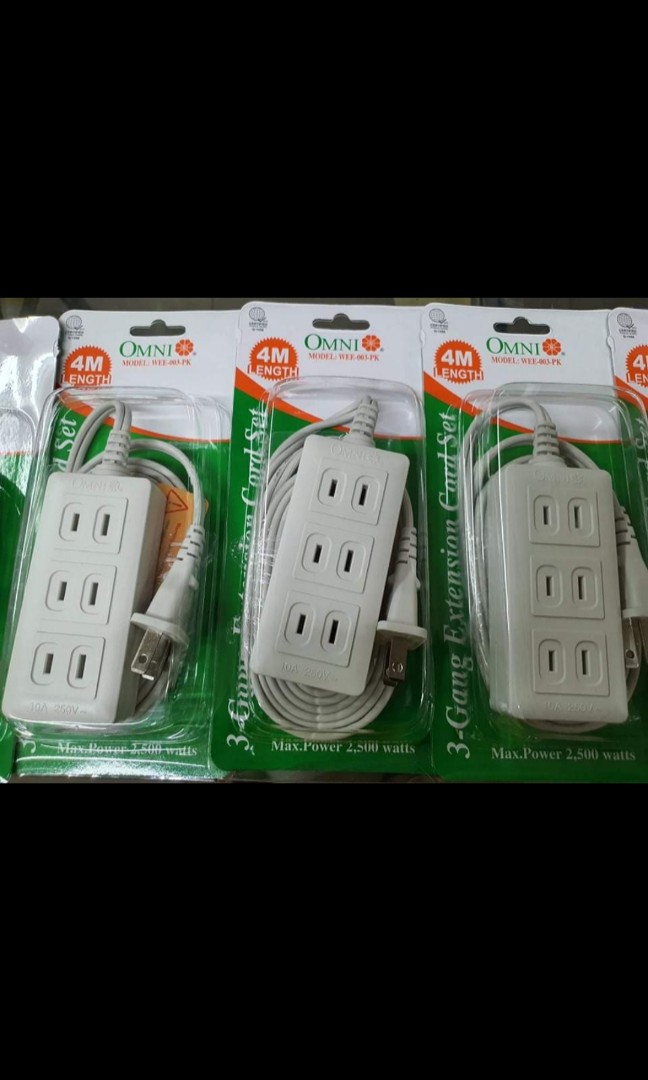 Omni Extension Cord / tower 3 gang , 12gang, TV & Home Appliances ...