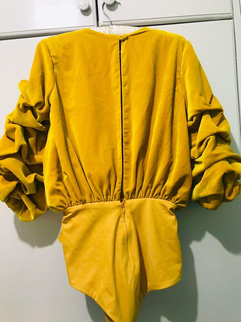 Patty Ang Mustard unitard, Women's Fashion, Tops, Blouses on Carousell