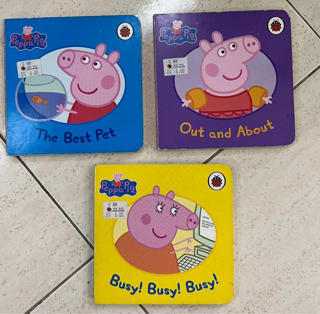Peppa Pig Mini Board Book (3 Books set), Hobbies & Toys, Books ...