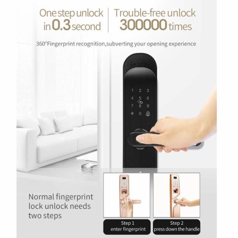 PINEWORLD Touchscreen Fingerprint Door Lock, E202 Electronic Keyless ...