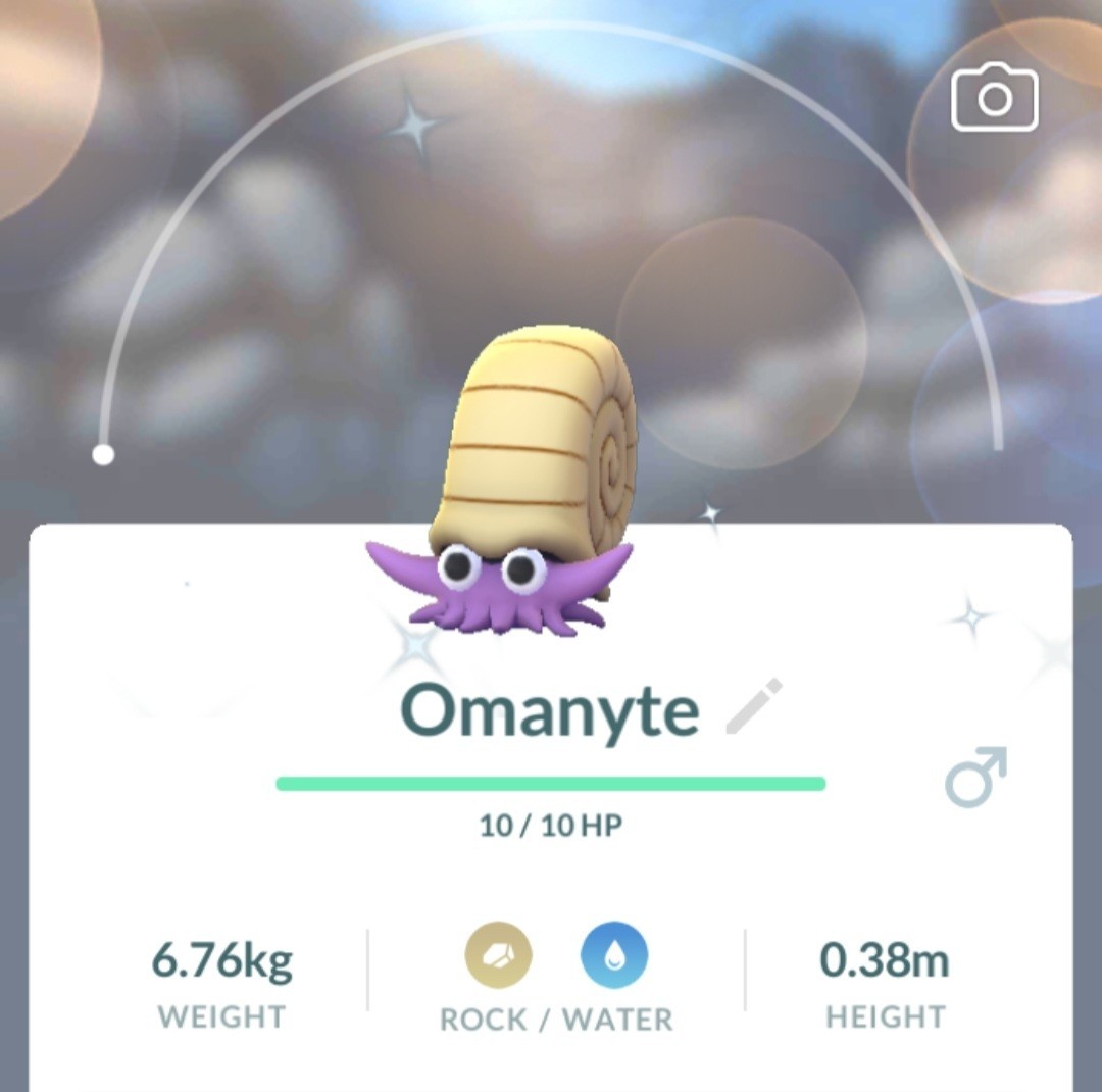 Pokemon Go Shiny Omanyte pokemon trade service, Video Gaming, Video Games, Nintendo on Carousell