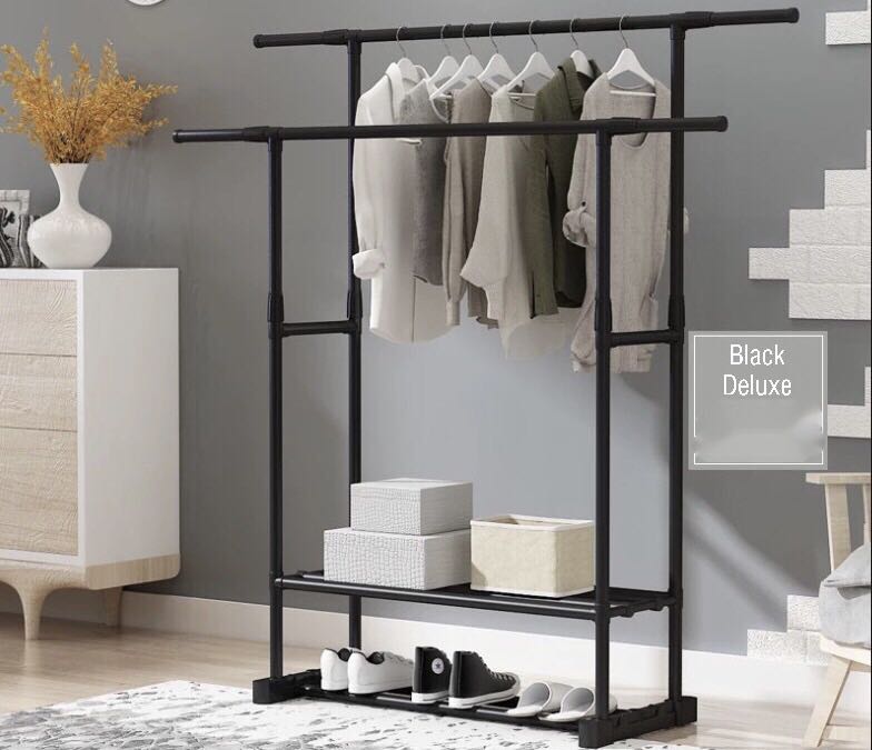 Premium double layer expendable clothes rack, Furniture & Home Living ...