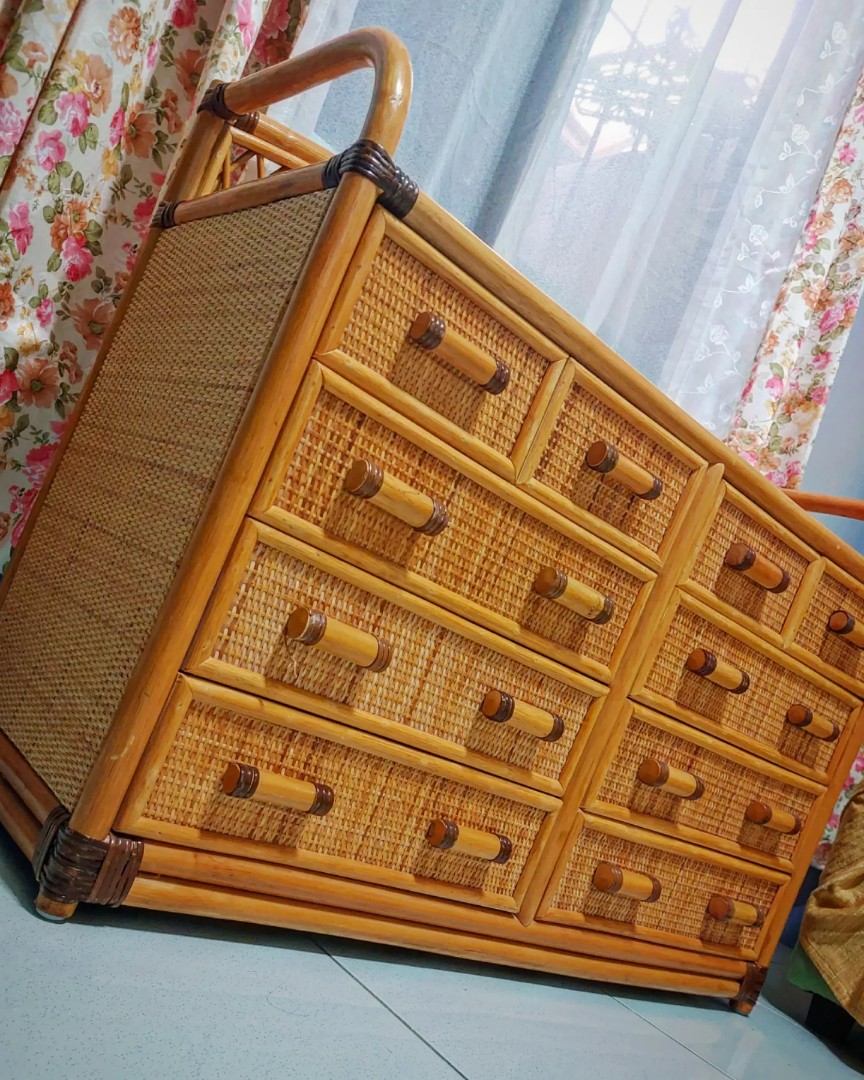 Rattan cabinet drawer wood japan furniture, Furniture & Home Living ...