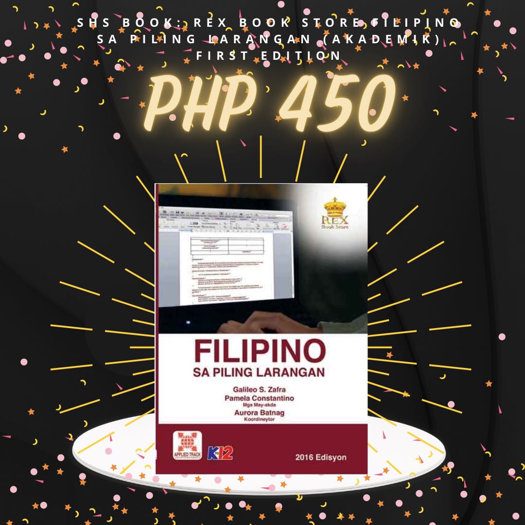 SHS Book: Rex Book Store Filipino sa Piling Larangan (Akademik) First ...