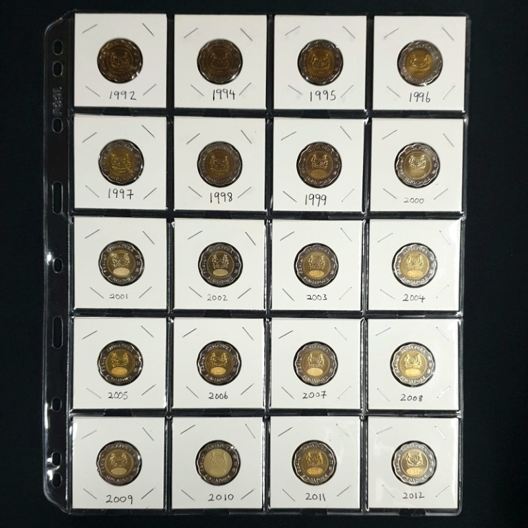 Singapore $5 uncirculated scalloped-shaped bi-metallic coin, Hobbies ...