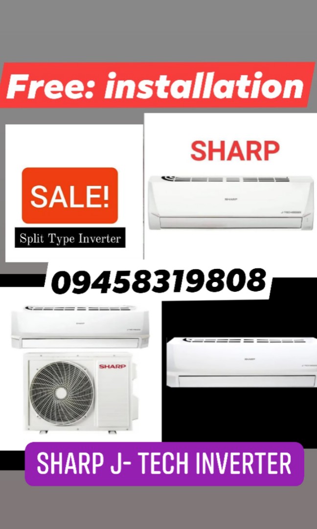 Split type Aircon inverter: Sharp split type Aircon, TV & Home ...