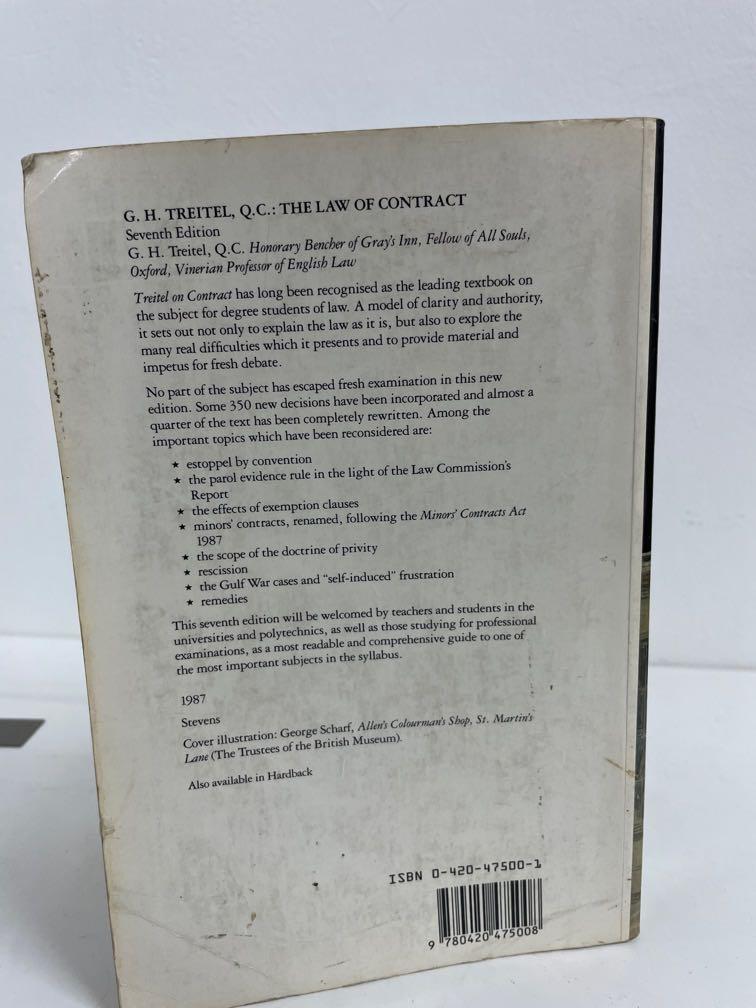 The Law Of Contract 7TH Edition By G. H. Treitel, Hobbies & Toys, Books ...