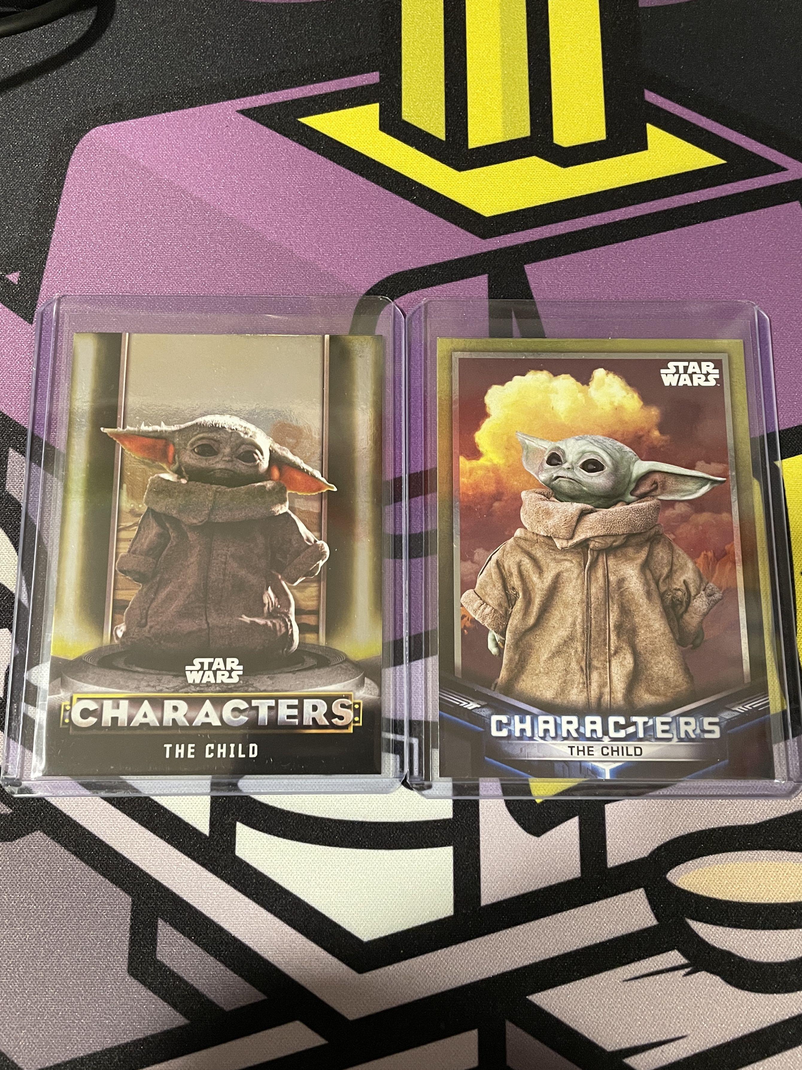 RARE! Topps The Mandalorian - The Child (Grogu) x 2 Cards (Yellow ...