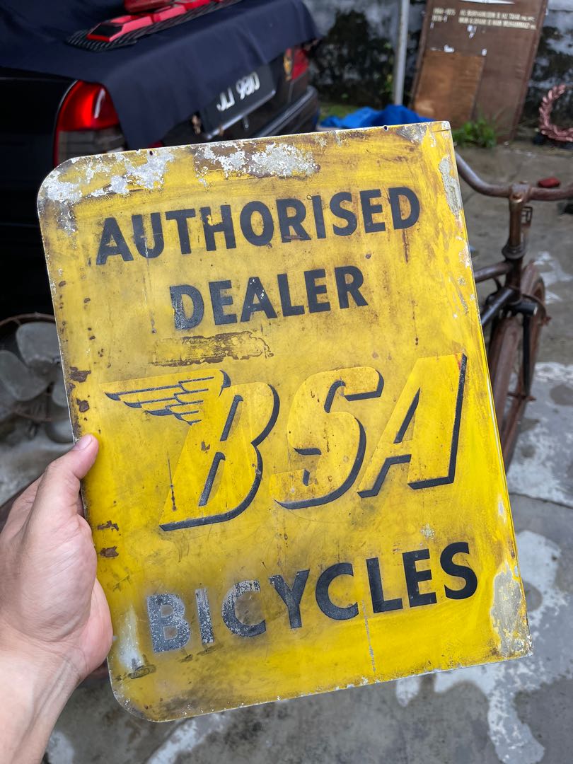 Vintage BSA zink sign, Hobbies & Toys, Collectibles & Memorabilia ...