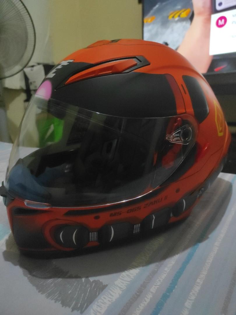 Zebra gundam Zaku helmet XL, Motorbikes, Motorbike Parts & Accessories ...
