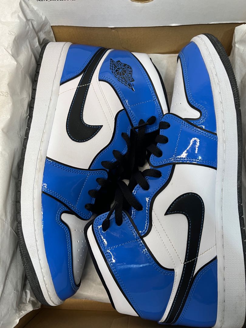 AIR JORDAN 1 Mid SIGNAL BLUE, Men's Fashion, Footwear, Sneakers on ...