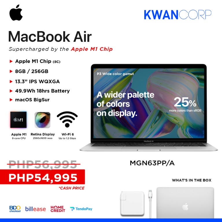 Apple MacBook Air MGN63PP Apple M1 8-Core 8GB Unified Memory Neural ...