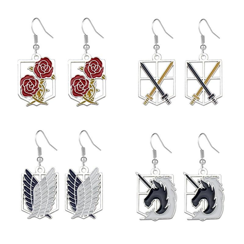 ATTACK ON TITAN EARRINGS AOT EREN LEVI COSPLAY JPOP ANIME, Hobbies ...