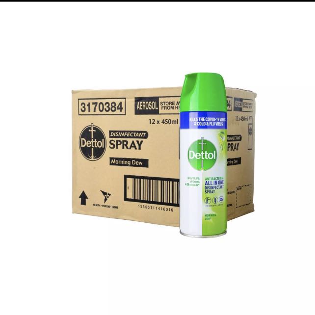 [Carton of 12] Dettol Disinfectants Spray 450ml, Beauty & Personal Care ...