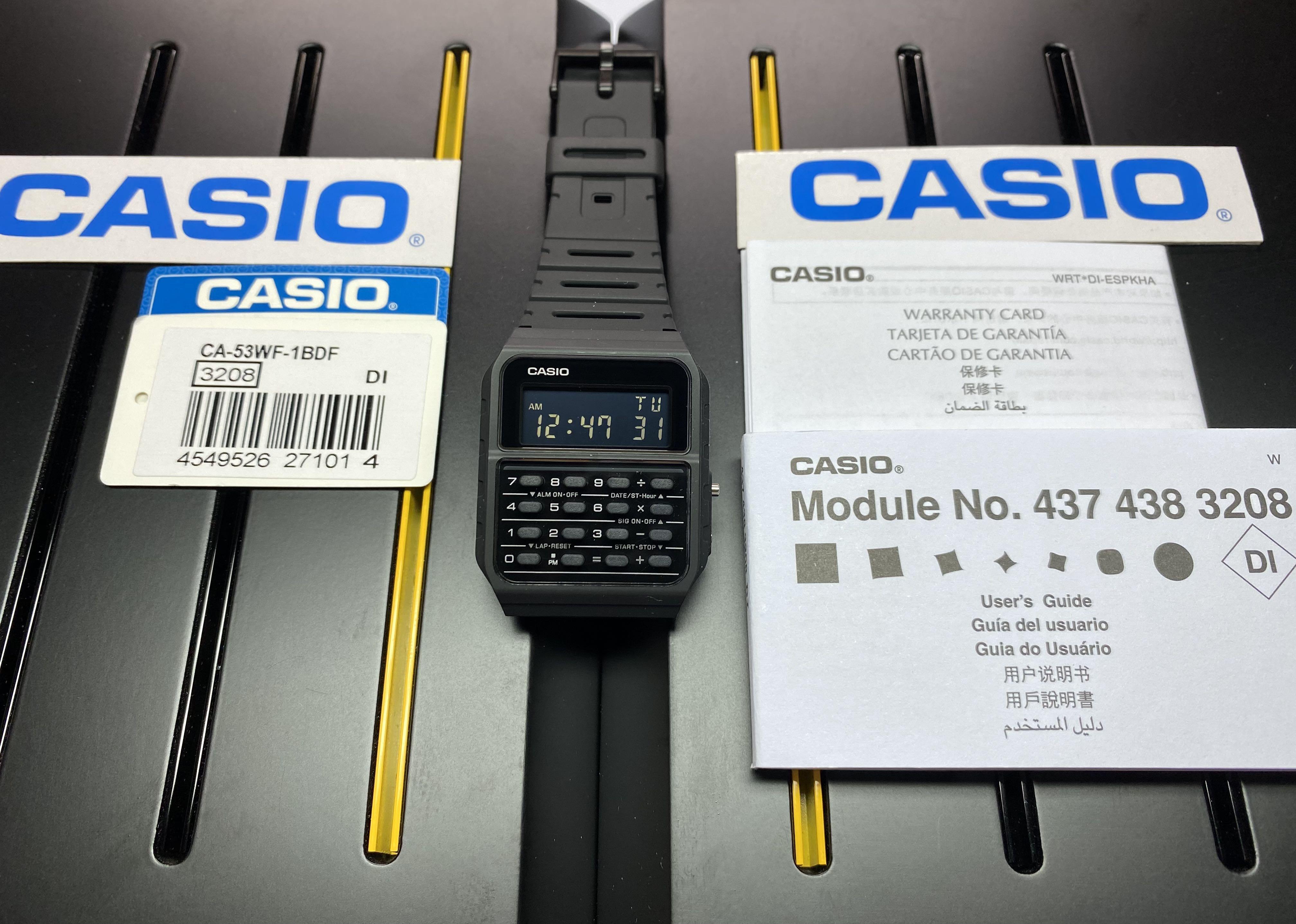 Casio CA-53WF-1B Calculator Watch CA53WF-1B Vintage Digital Quartz CA53 ...