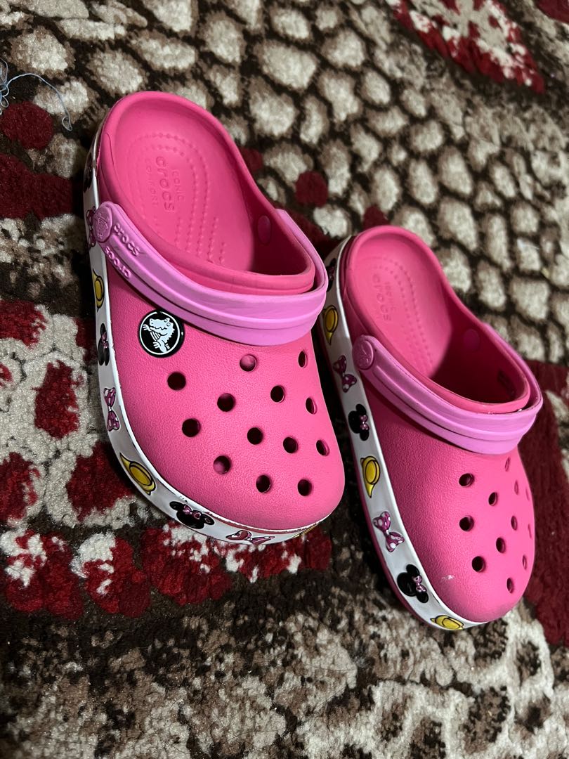 Crocs iconic Minnie mouse, Babies & Kids, Babies & Kids Fashion on ...