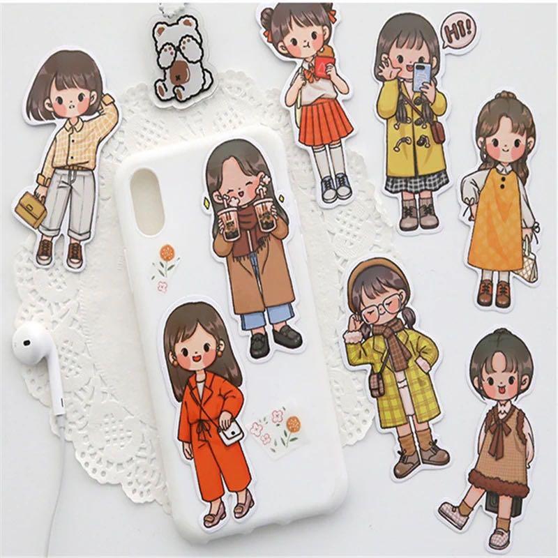 Cute Boy Girl Stickers Animated Comic Sticker, Hobbies & Toys ...