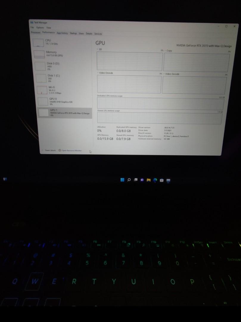 Dell G7 Alienware series RTX2070 gaming laptop i7-8750H 16GB ram 256GB ...