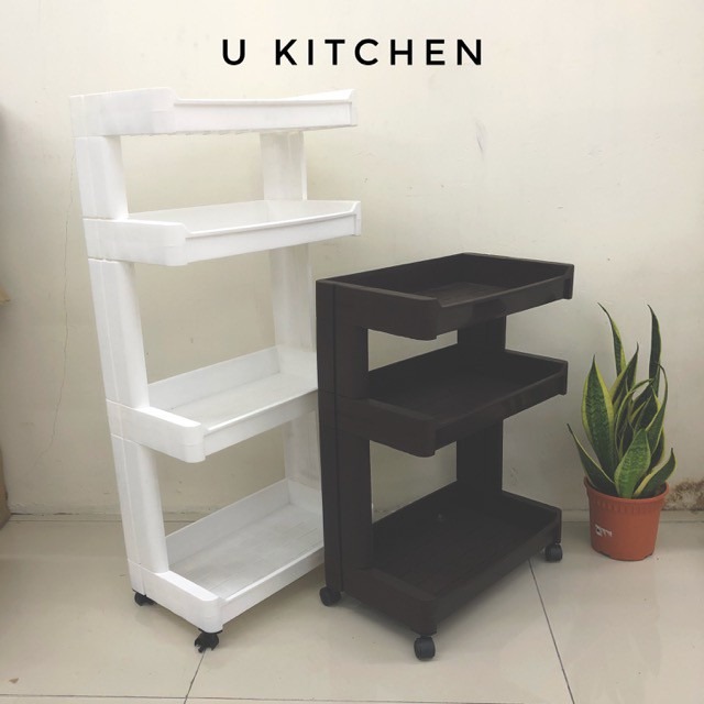 Felton Multi Purpose Plastic 3 Tier 4 Tier 5 Tier Rack Tray with Wheels ...