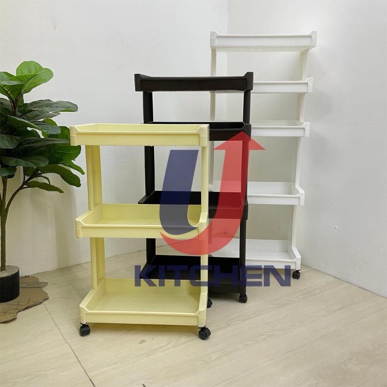 Felton Multi Purpose Plastic 3 Tier 4 Tier 5 Tier Rack Tray with Wheels ...