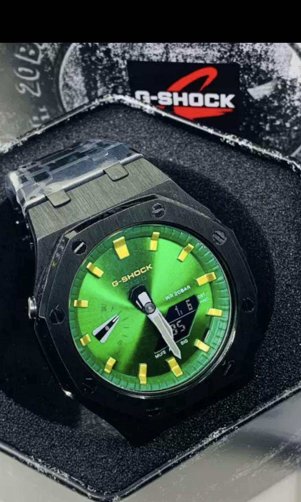 G Shock custom mod hulk green ga2100 ga2110 ga-2100 ga-2110, Men's ...