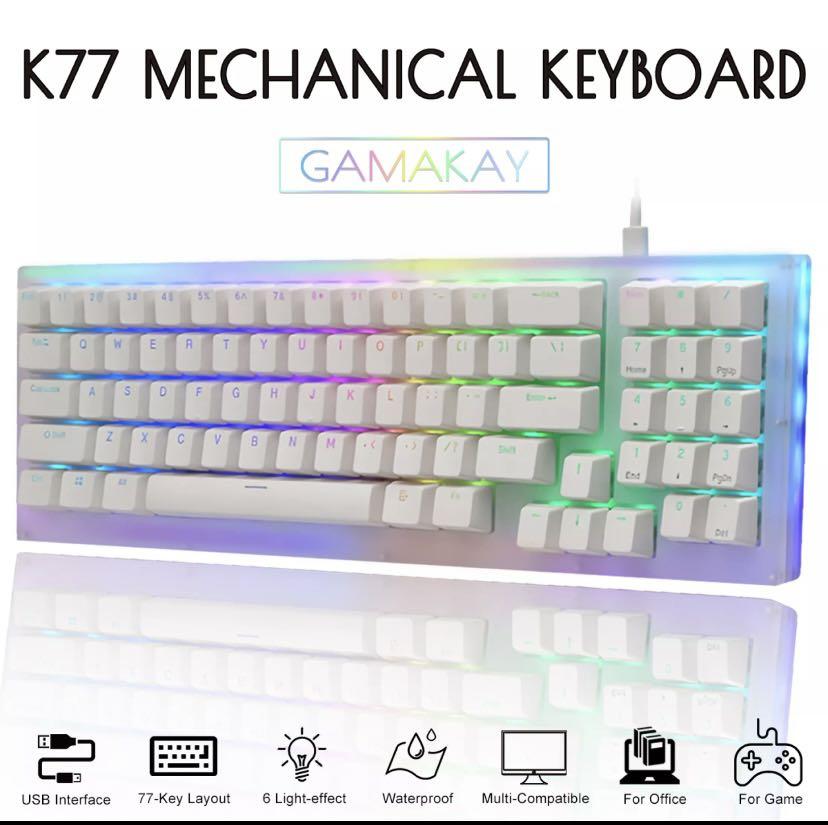 Gamakay k77 Acrylic Glass Mechanical Keyboard Type-C Hot Swappable RGB ...