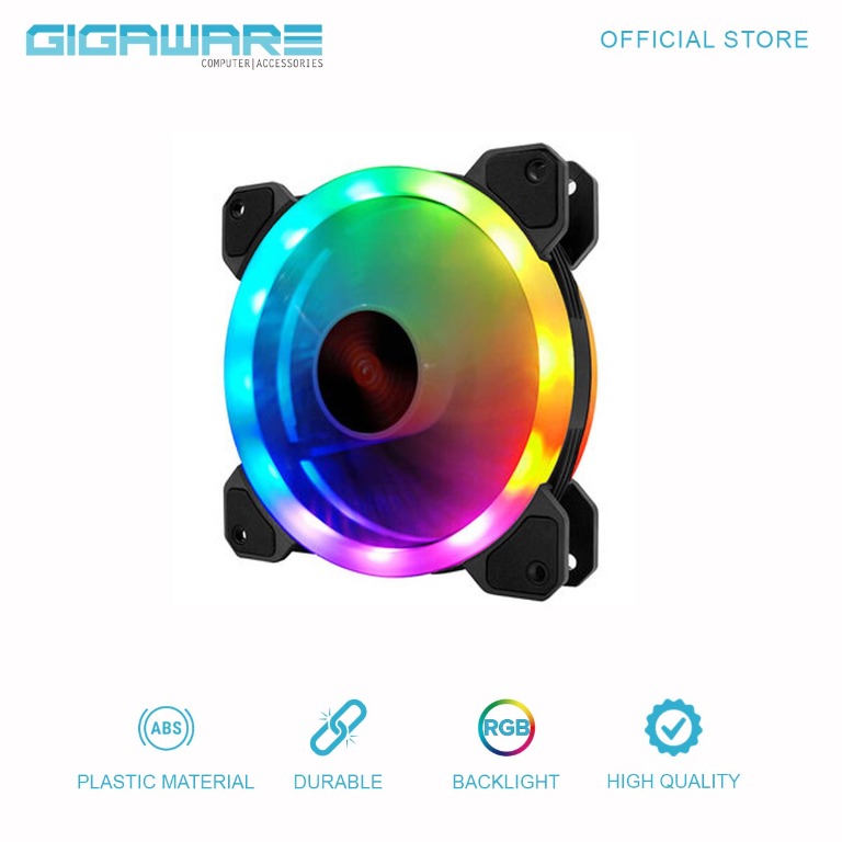 Gigaware RGB Single 12cm Chassis Cooling Fan 6Pin Computer Cooler ...