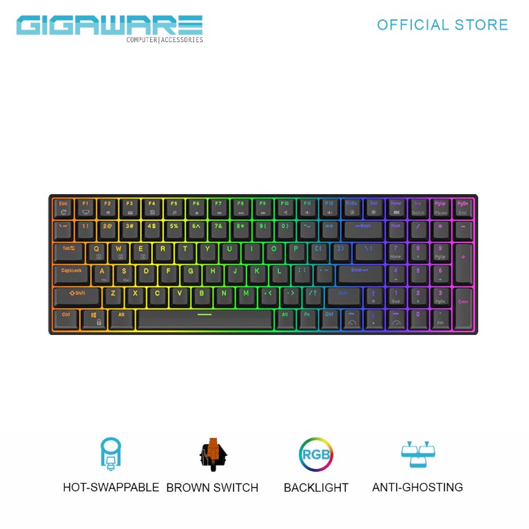 Gigaware Royal Kludge RK100 96% Wireless Keyboard Tri-Mode Bluetooth 2 ...