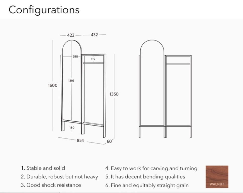 Heim Forrest Walnut Full Length Standing Mirror and Clothing Rack ...