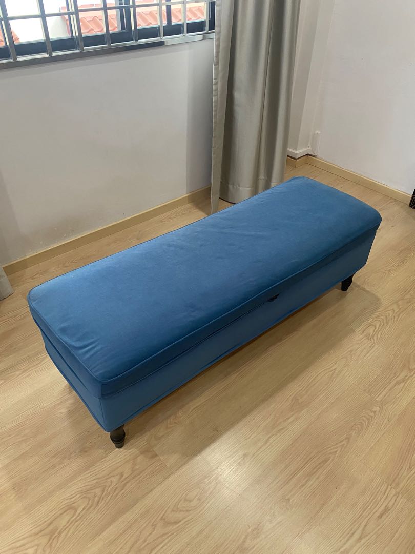 Ikea bench Stocksund blue, Furniture & Home Living, Furniture, Chairs ...