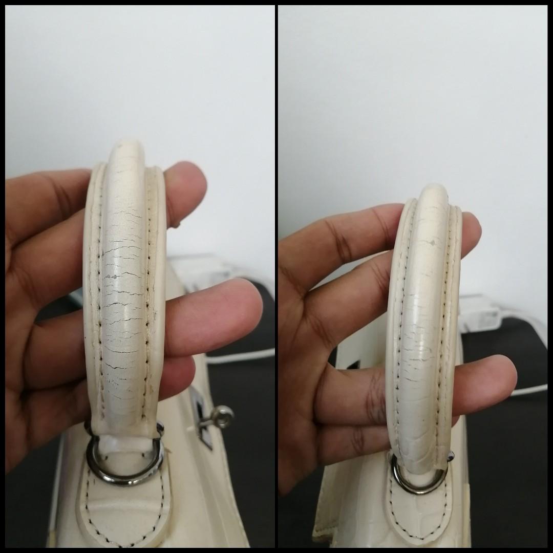 Kelly 20 White Croc Embossed Bag, Women's Fashion, Bags & Wallets ...