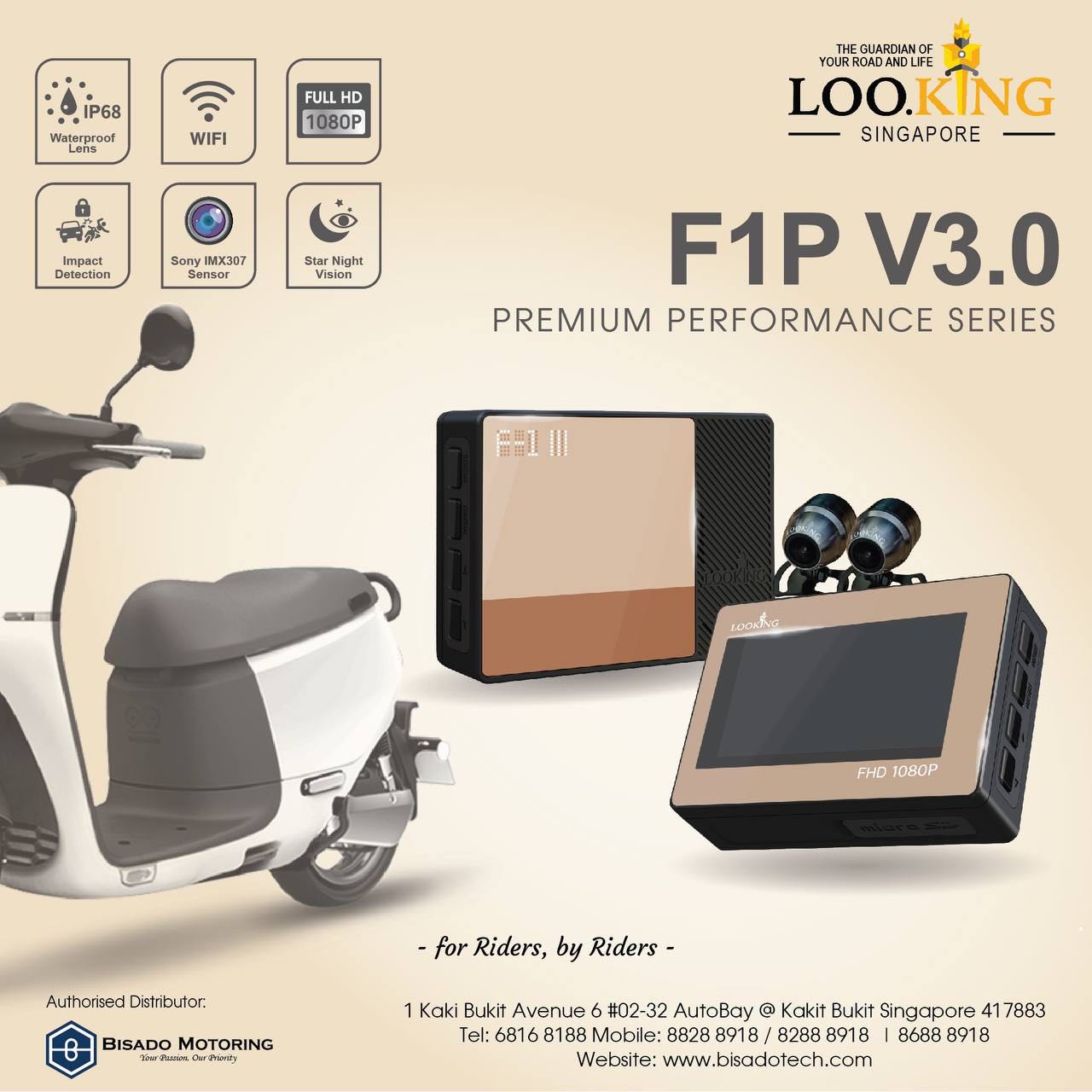 LOO.KING F1P V3.0 Motorcycle Camera, Motorcycles, Motorcycle Accessories on Carousell