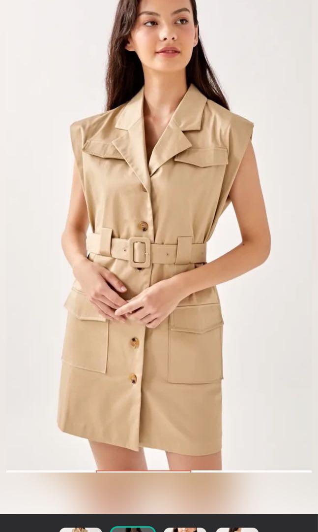Love Bonito Kassia Belted Utility Dress, Women's Fashion, Dresses ...