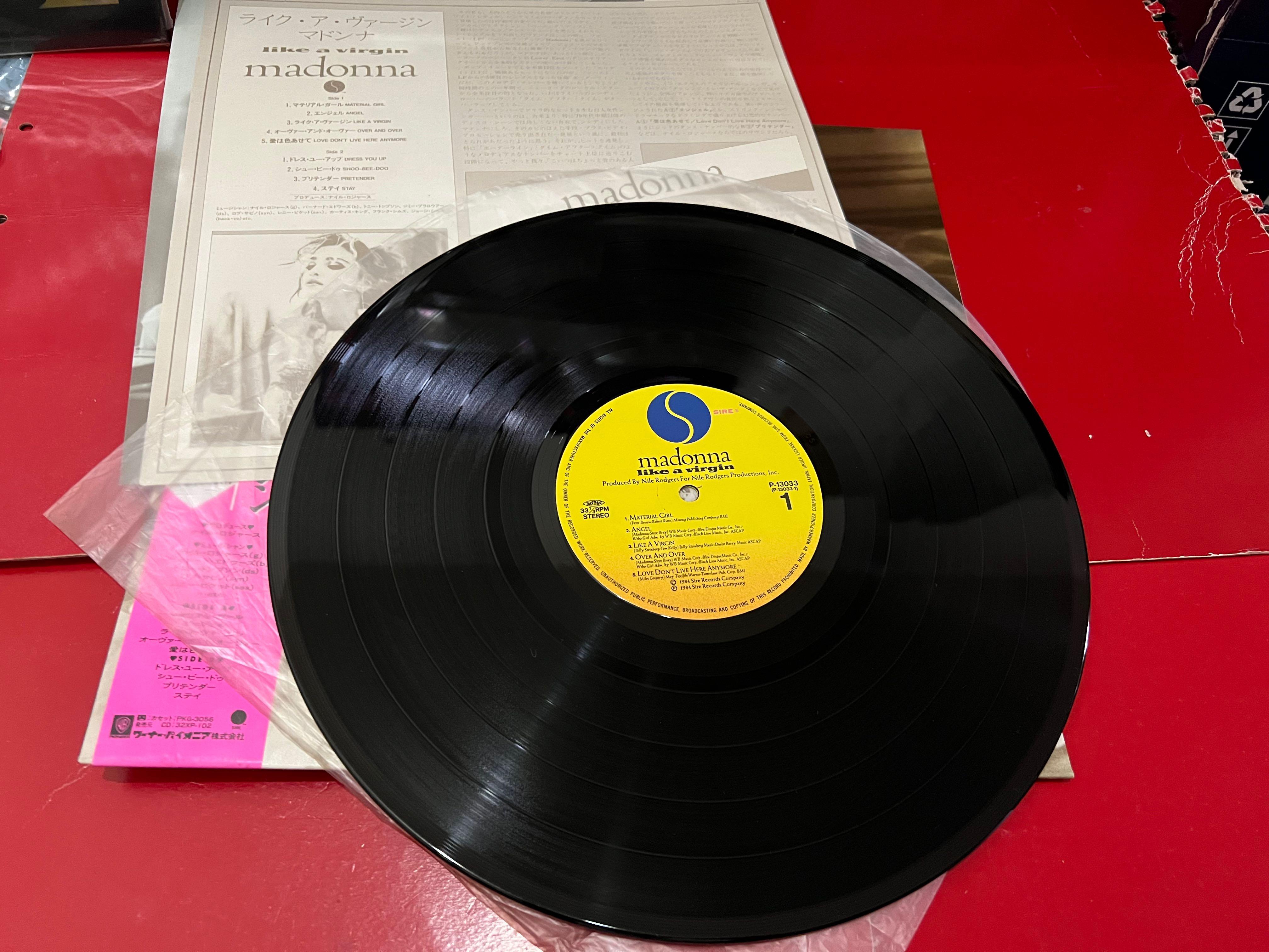 Madonna – Like A Virgin 1984年舊日本土版黑膠唱片（齊側紙日文解說歌詞）, 興趣及遊戲, 音樂、樂器 & 配件 ...