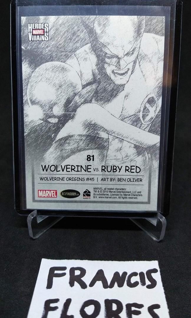 MARVEL Card - WOLVERINE VS. RUBY RED #81 (HEROES & VILLAINS) YEAR 2010 ...