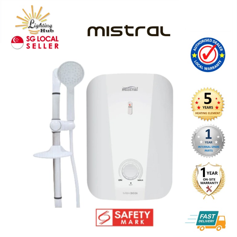 Mistral Instant Shower Heater MSH303i, TV & Home Appliances, Water ...