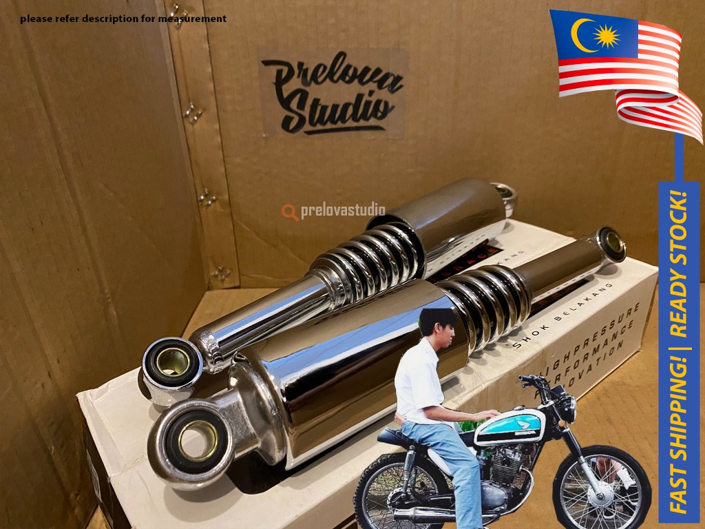 Motorcycle Absorber Rear Shock 300mm CB100 Dilan Cafe Racer Classic ...