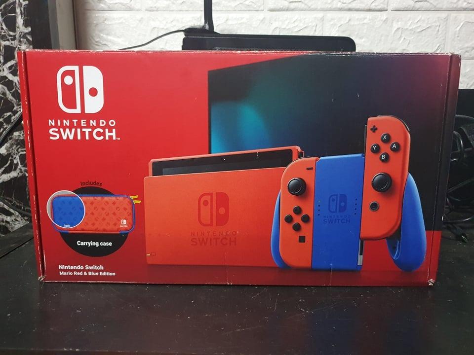 Nintendo Switch v2 Mario Red and Blue Edition, Video Gaming, Video Game ...