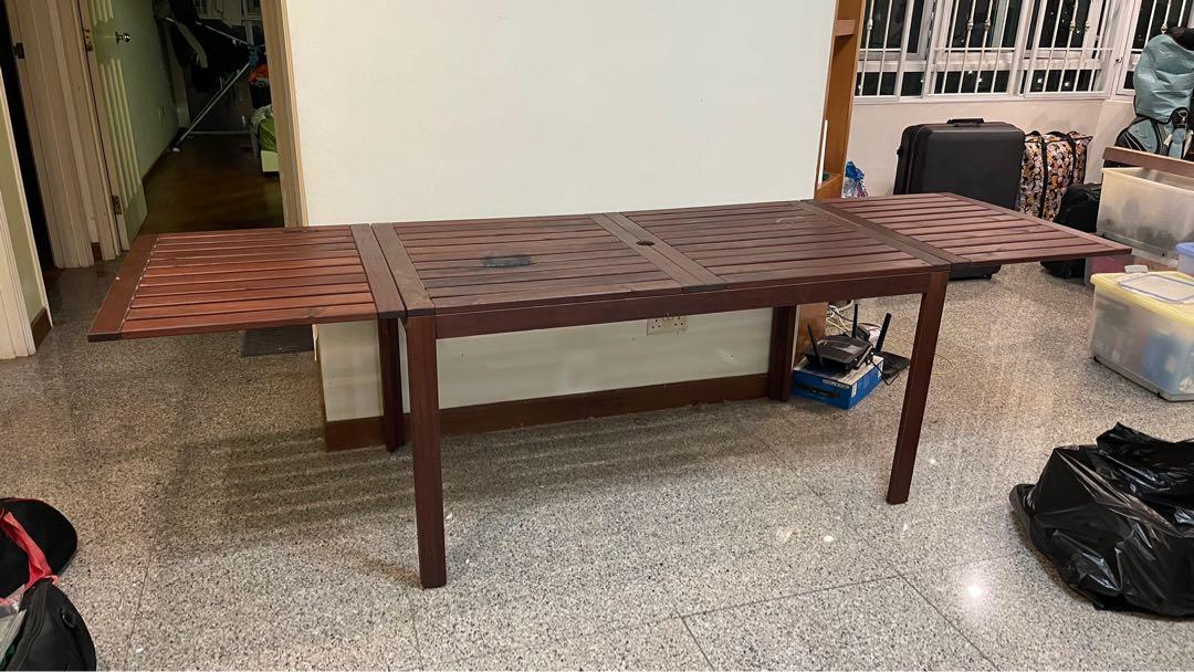 IKEA Applaro Outdoor Extendable Table, Furniture & Home Living, Outdoor ...