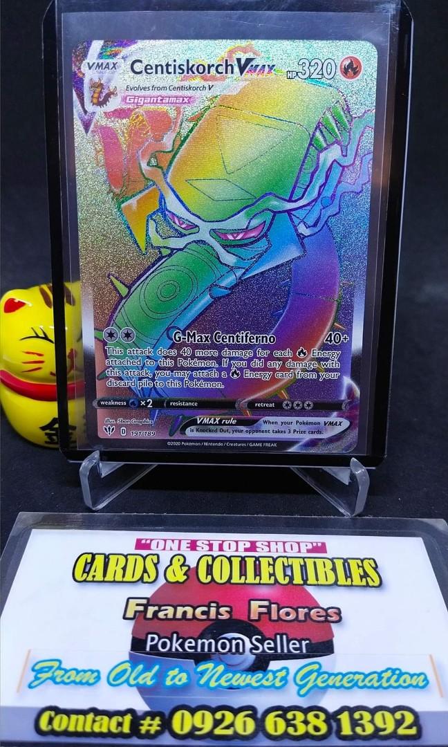 Pokemon Card - CENTISKORCH VMAX #191 - FULL ART (SECRET) SWSH: DARKNESS ...