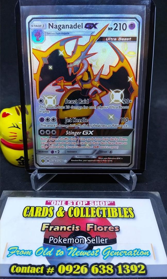Pokemon Card - NAGANADEL GX # SV63 - FULL ART (SUN & MOON: HIDDEN FATES ...