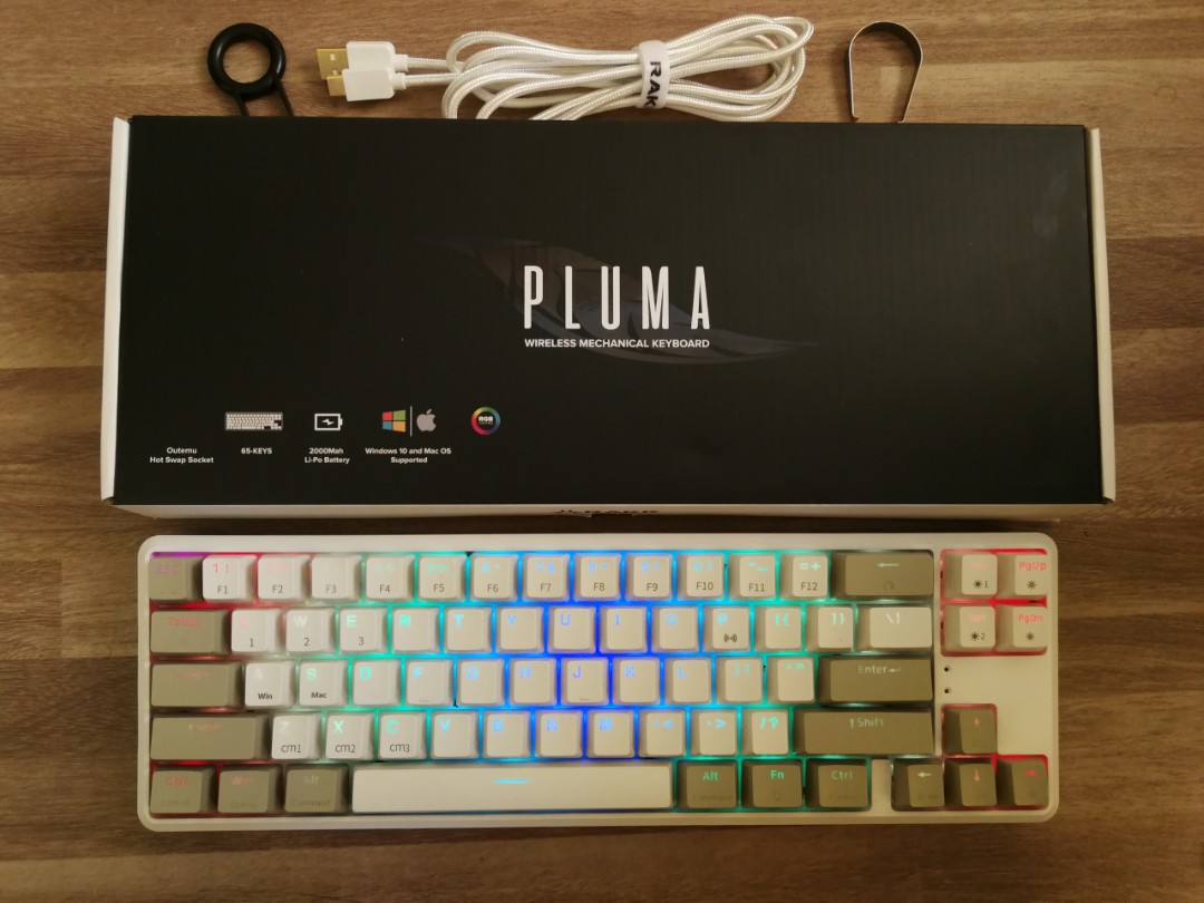 RAKK PLUMA wireless red switch mechanical gaming keyboard, Computers ...
