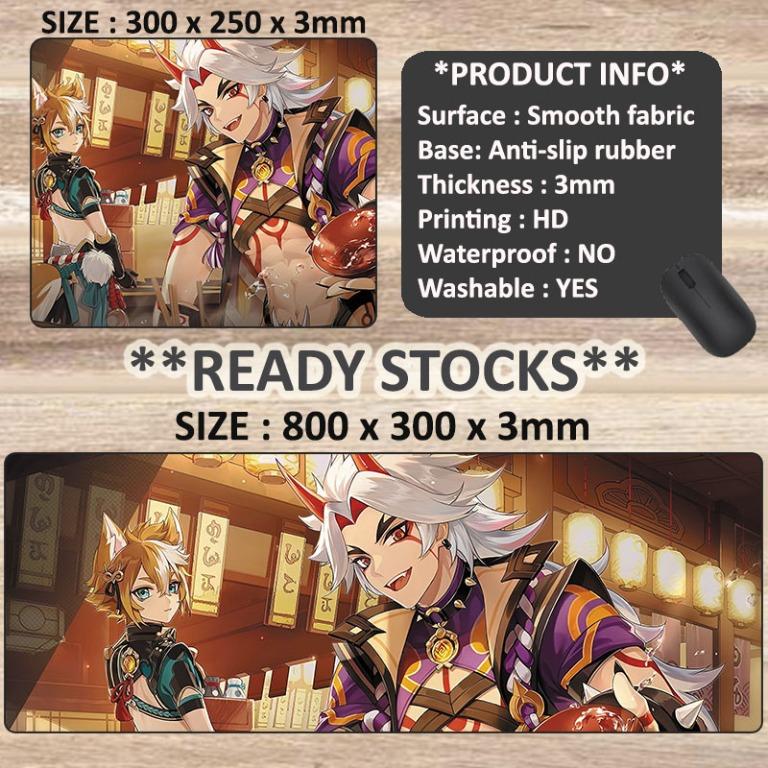 [READYSTOCK] Genshin Impact Mousepad Genshin Mousepad Genshin ...