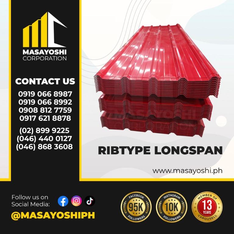 Ribtype Longspan 4ft | Roofing | Roof | Longspan Roof | Yero | Roof ...
