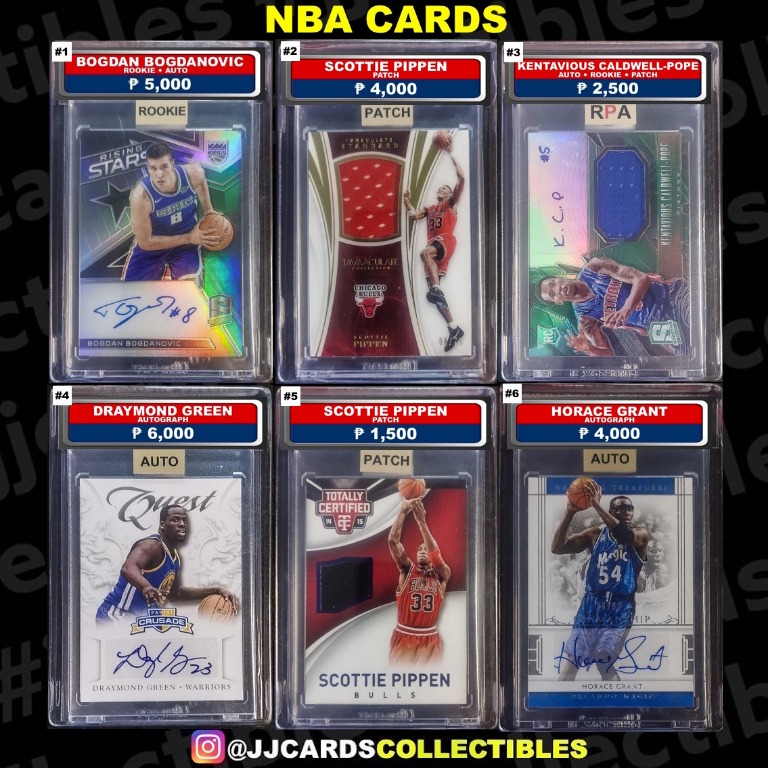 Rookie, Patch, RPA, Auto NBA Cards Bogdan Bogdanovic Scottie Pippen K ...